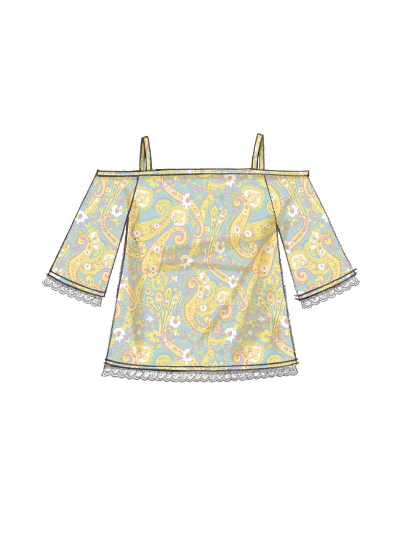 Sewing Pattern Children's/Girls Off-the-Shoulder Top | Etsy