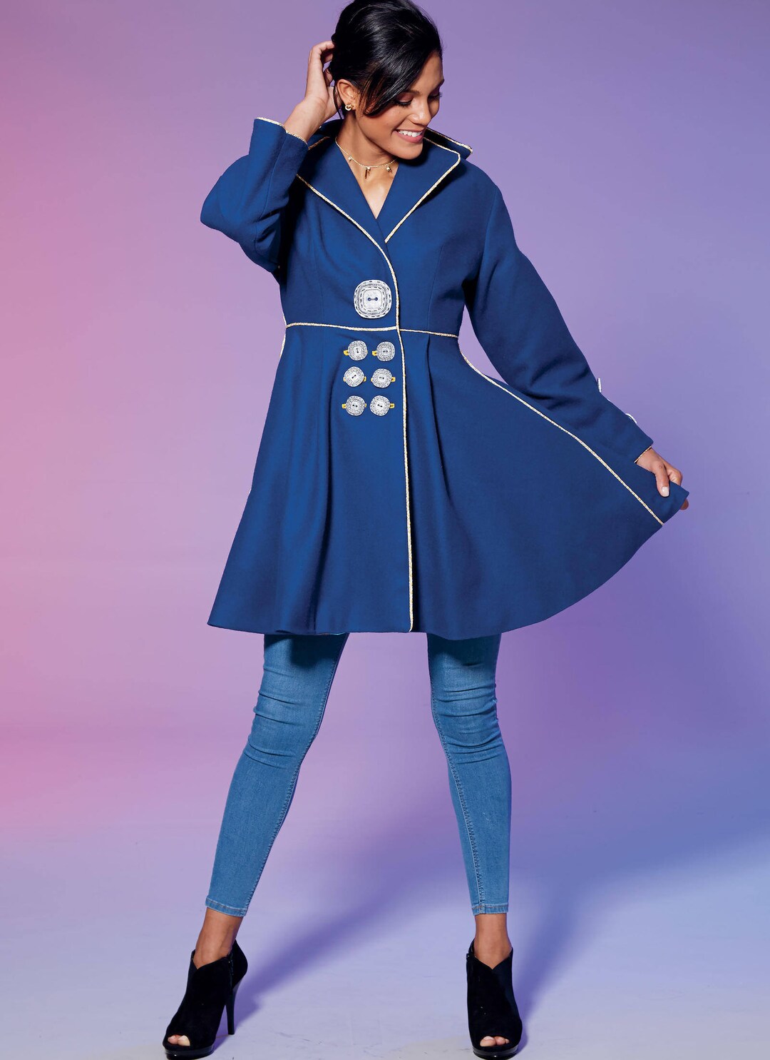 Sewing Pattern for Misses' Lined Flared Coat With Wide Collar, Mccall's ...