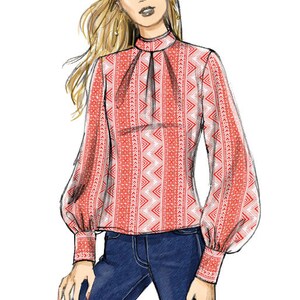 Sewing Pattern for Misses' TOP W/ SLEEVE & CUFF Variations, Vogue ...