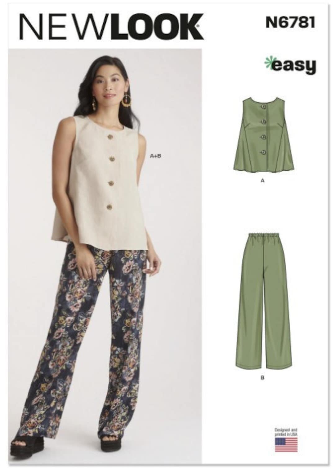 Sewing Pattern for Womens Top & Pants, New Look Pattern N6781, New ...
