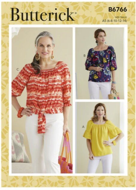 Sewing Pattern for Womens Tops Easy Sew Peasant Style Tops in | Etsy