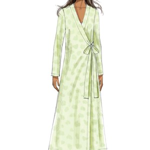 Sewing Pattern for Womens' Side-tie Robe, Top, Gown, Pants and ...