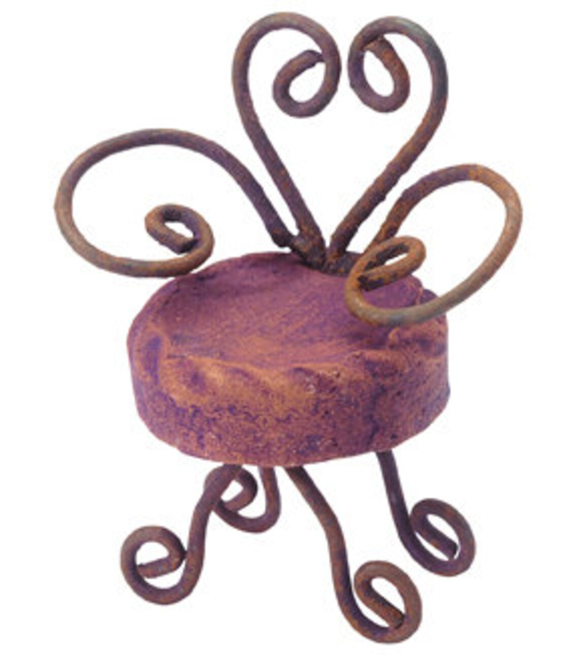 Fairy Garden Miniature Chair Clay and Rusted Wire French | Etsy