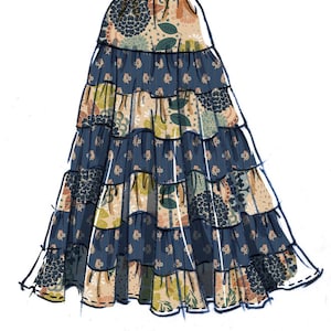 Sewing Pattern for Womens Skirts With Multi Tiers, Mccall's Pattern ...