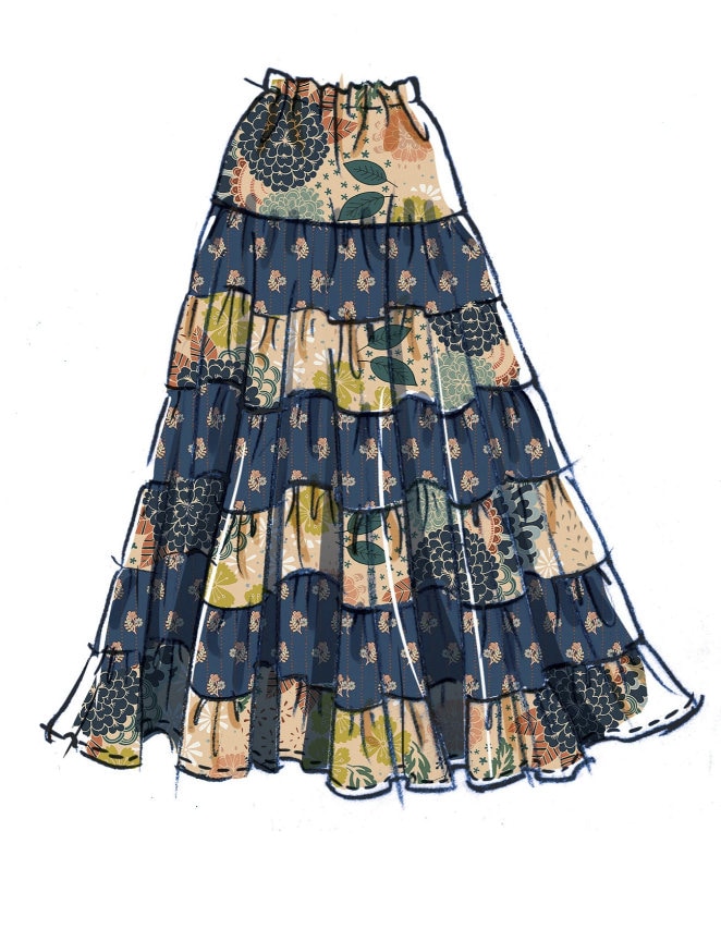 Sewing Pattern for Womens Skirts With Multi Tiers - Etsy