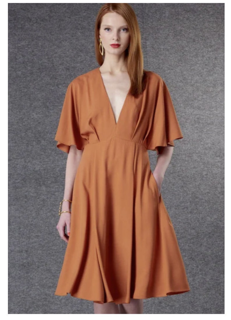 Sewing Pattern Womens Deep V Neck Dress Vogue Pattern V1801 - Etsy