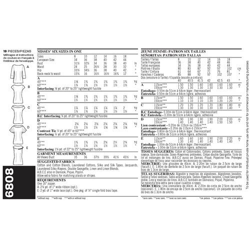 Sewing Pattern for Womens Tops New Look Pattern 6808 New - Etsy