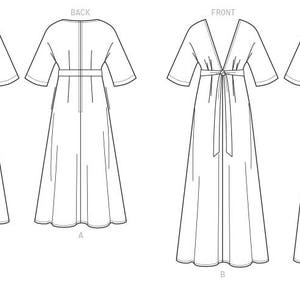 Sewing Pattern Womens DEEP-V Kimono-style Dresses, Vogue Pattern V1735 ...
