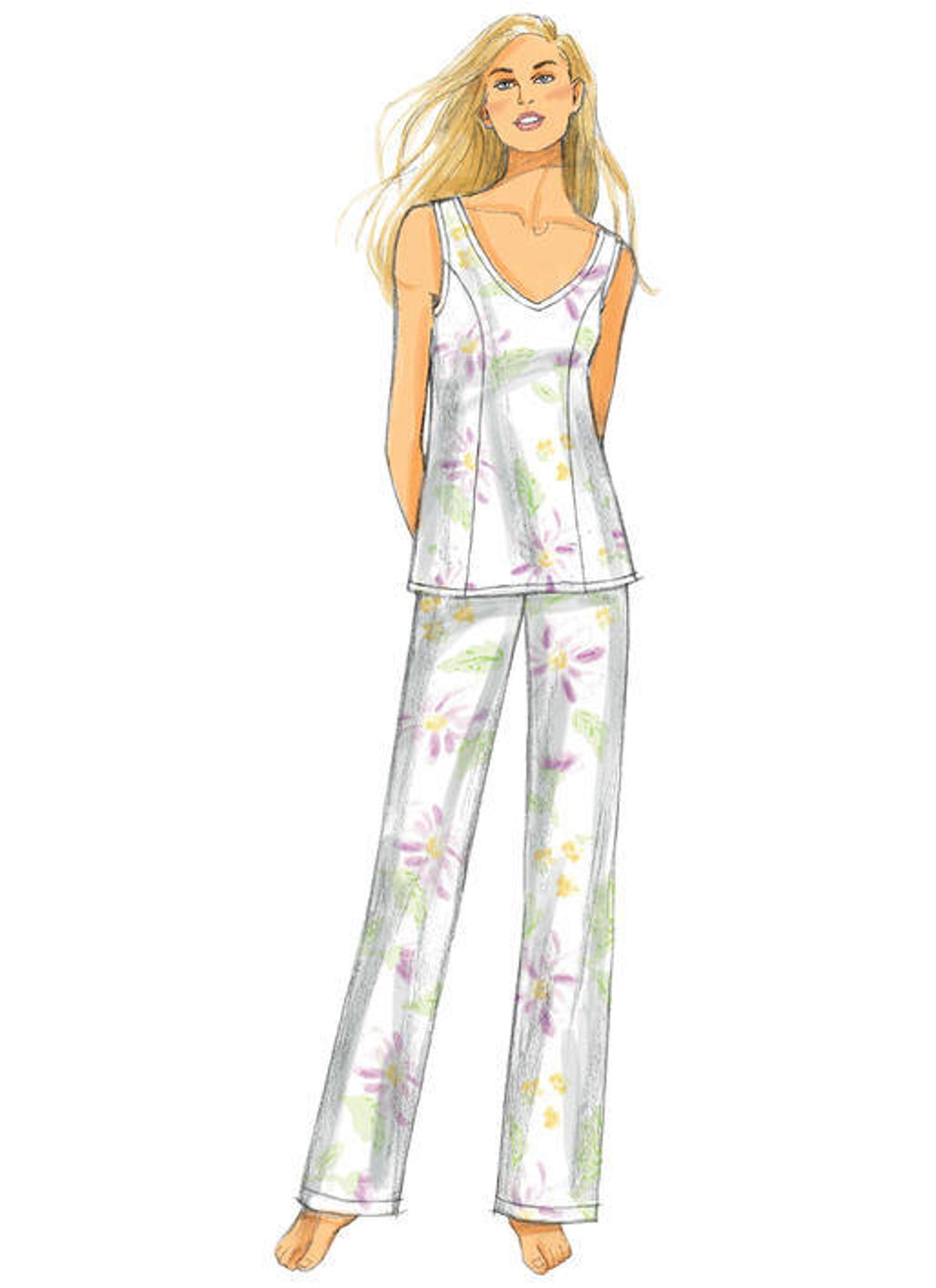 Sewing Pattern for Womens' Side-tie Robe Top Gown Pants - Etsy