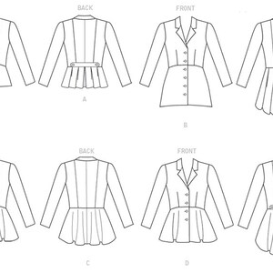 Sewing Pattern for Womens' Notch-collar, Peplum Jackets, Mccall's Pattern M7513,NEW PATTERN ...