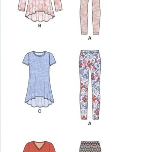 Sewing Pattern for Womens Knit Tunics & Leggings Sizes 6-24, New Look ...