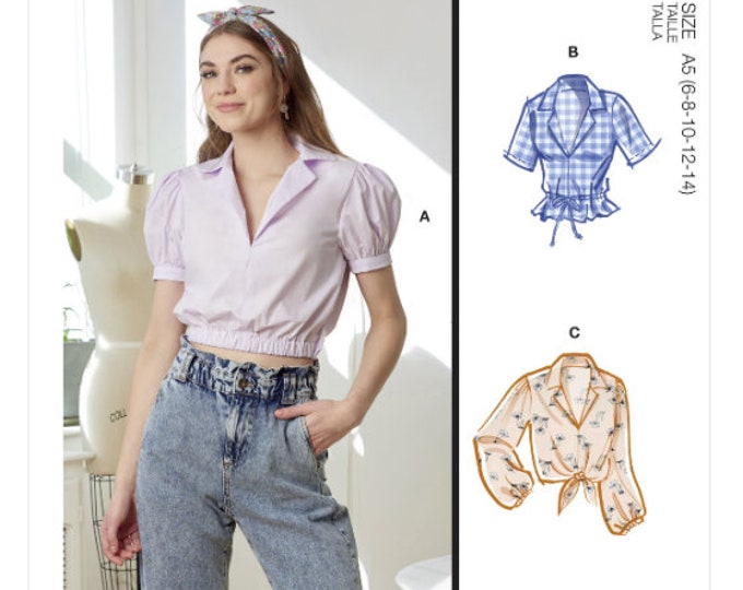 Sewing Pattern for Misses' Peasant Tops, Mccall's Pattern M7163, New ...