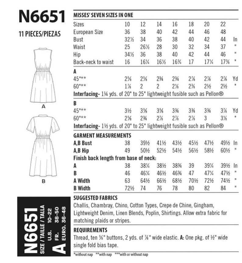 Sewing Pattern for Womens Dress, New Look N6651, New Pattern, Dress ...