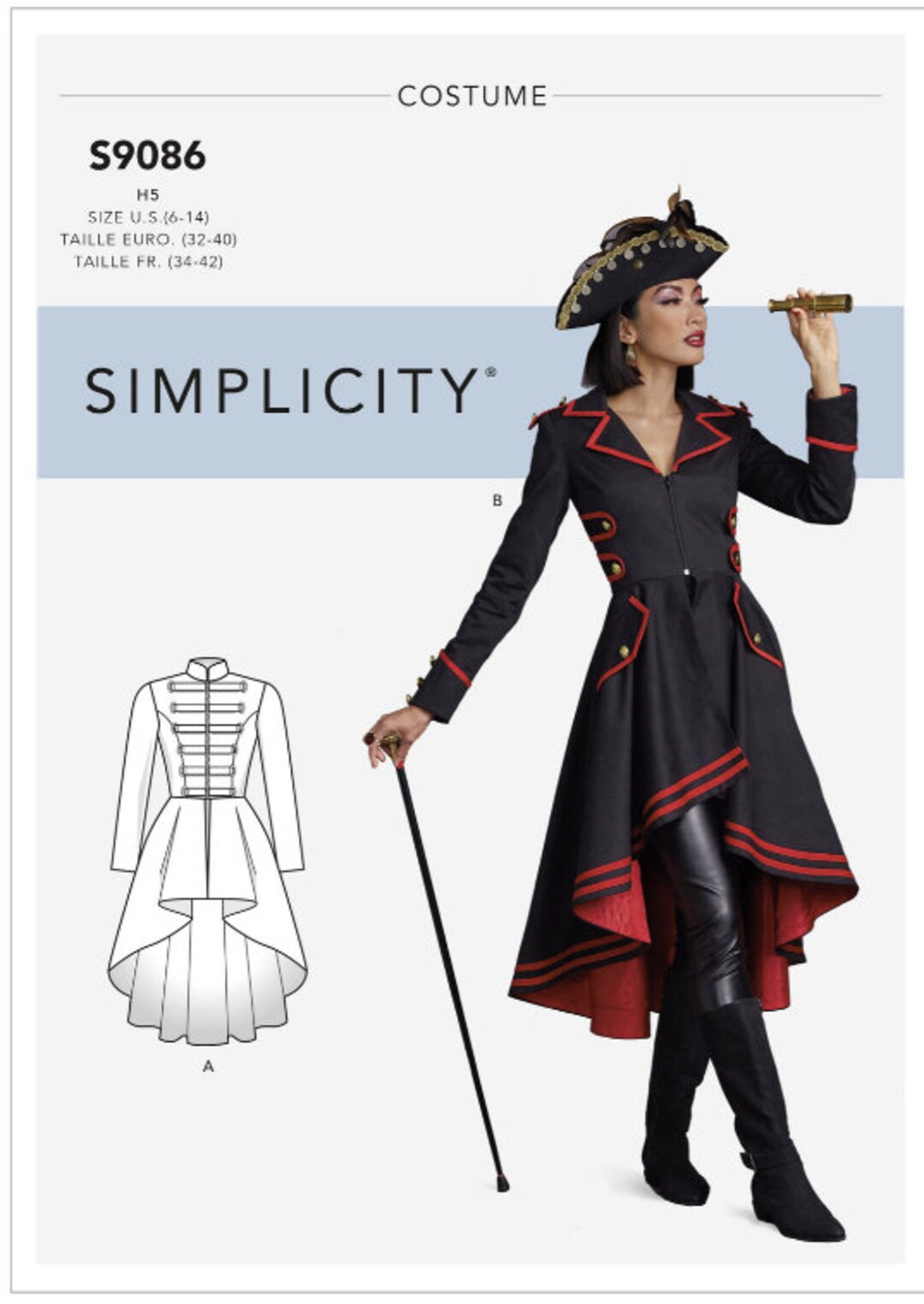 Sewing Pattern for Womens Costume Coats, Simplicity 9086, Halloween ...
