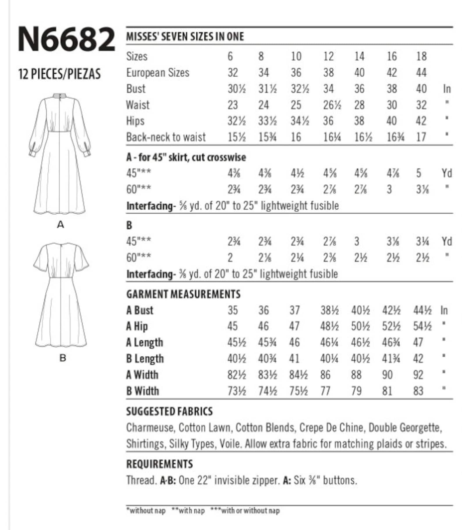 Sewing Pattern for Womens Dresses New Look Pattern N6682 | Etsy