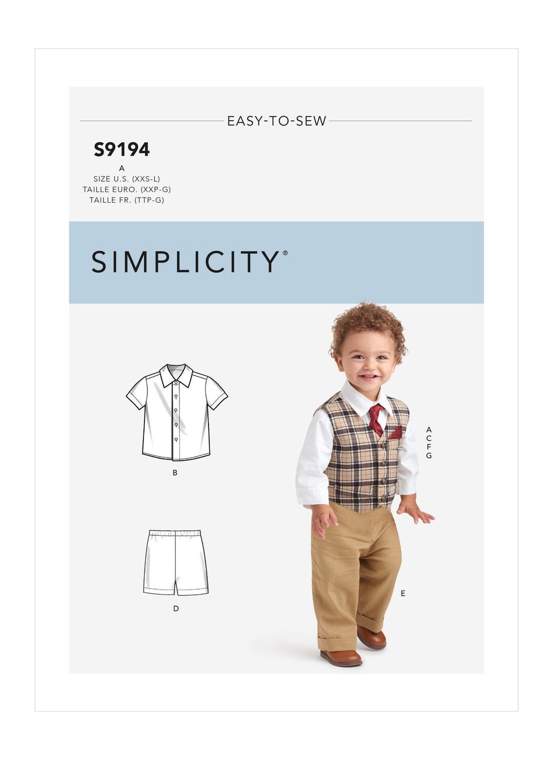 Sewing Pattern for Infants Vest, Button-down Shirts, Shorts, Pants ...