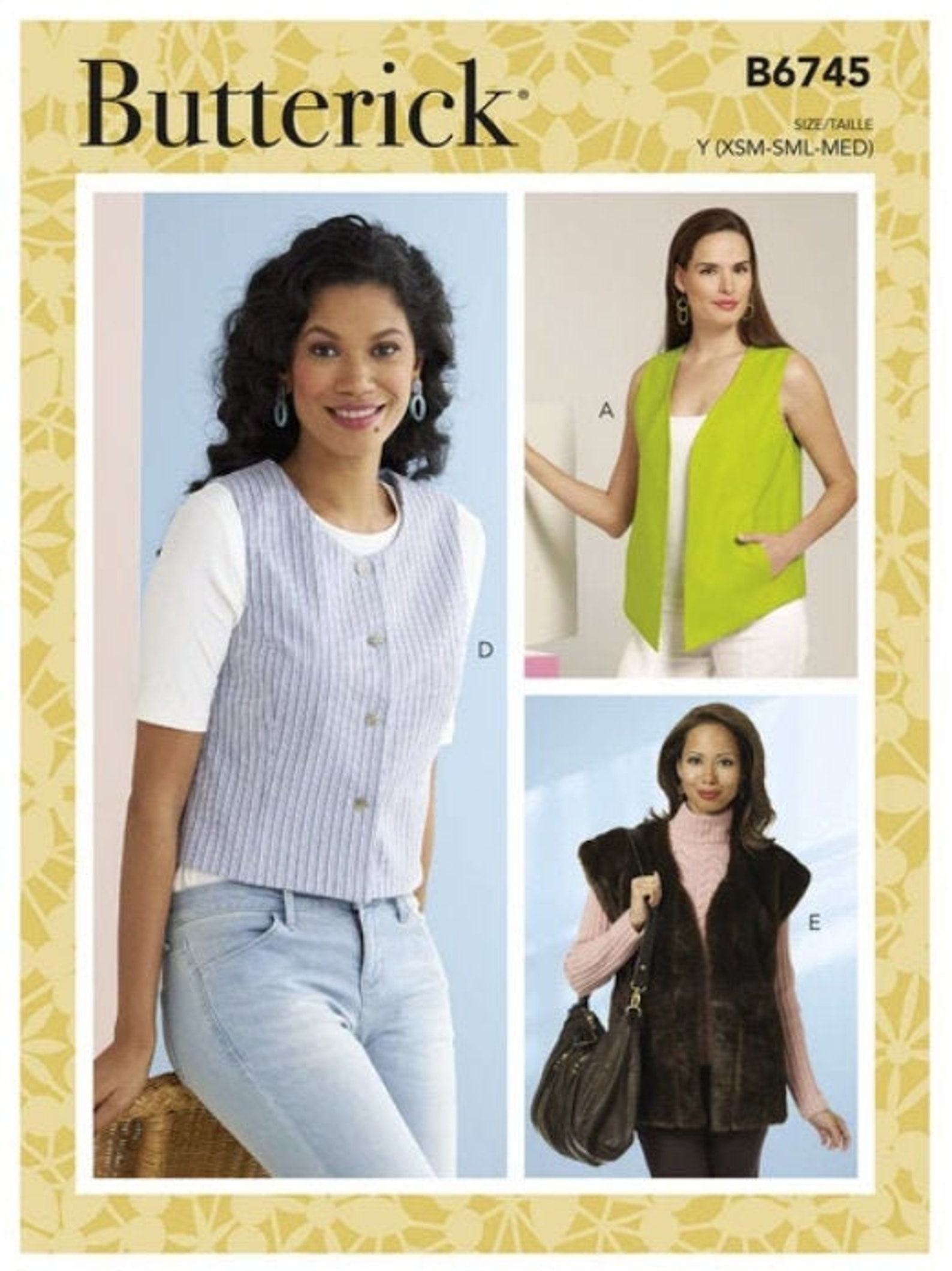 Sewing Pattern for Womens Vests in Five Styles Butterick - Etsy