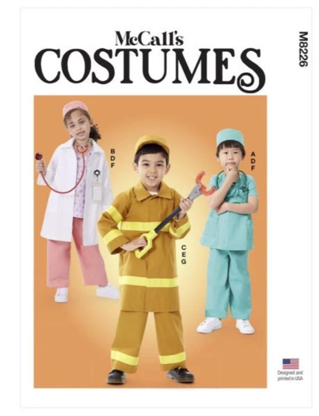 Sewing Pattern for Child Boys Girls First Responder Costumes, Mccalls ...