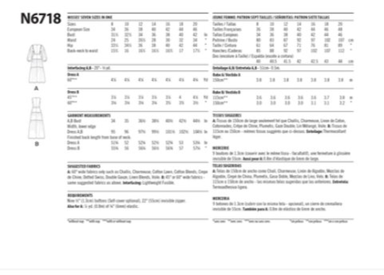 Sewing Pattern for Womens Dress New Look Pattern N6718 New - Etsy