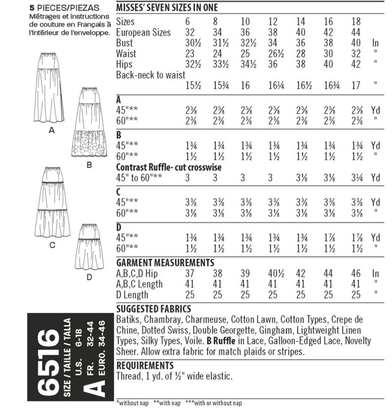 Sewing Pattern for Womens Skirts New Look Pattern 6516 New - Etsy