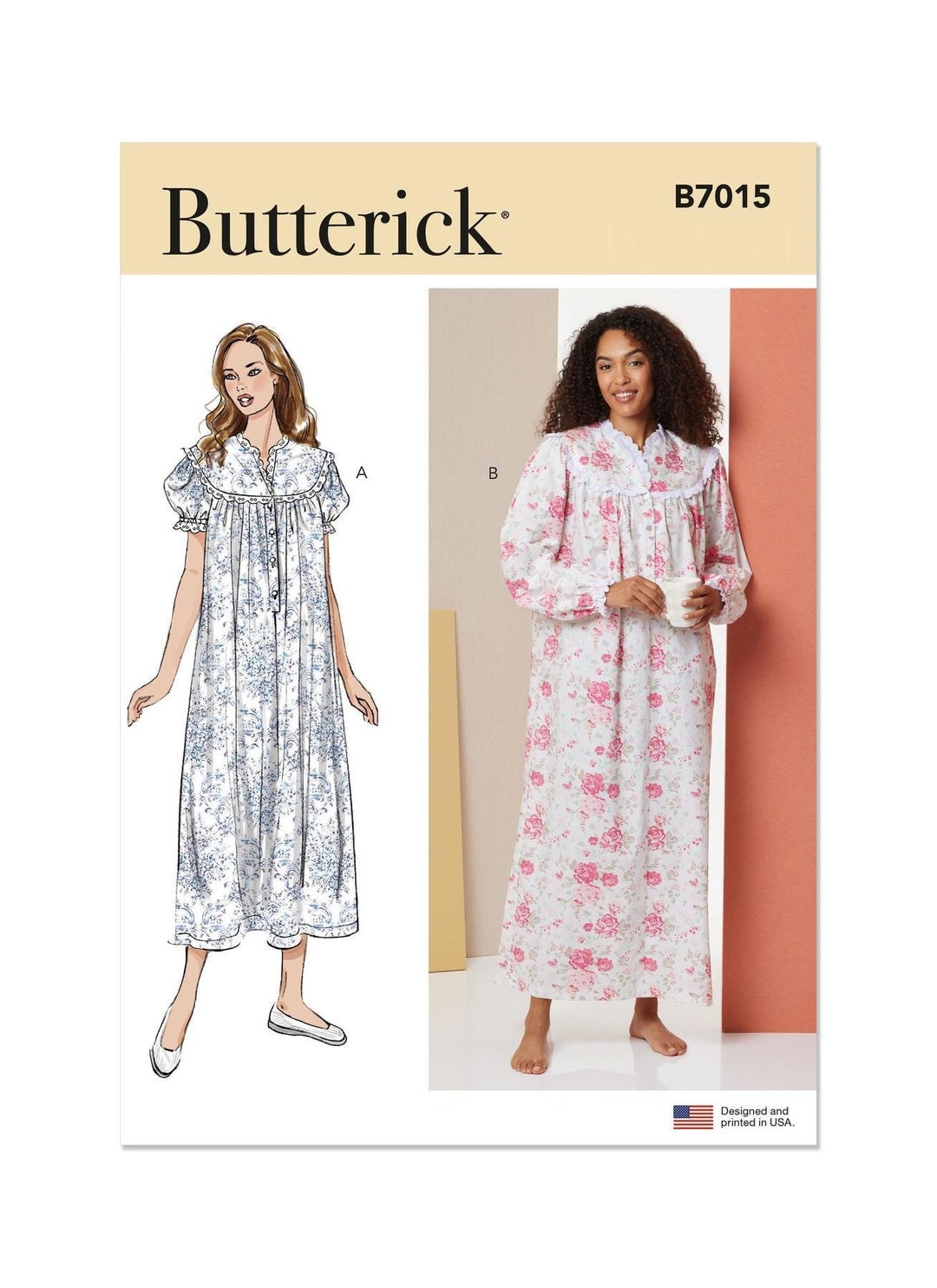 Sewing Pattern for Womens Nightgowns, Butterick B7015, Night Gowns With ...