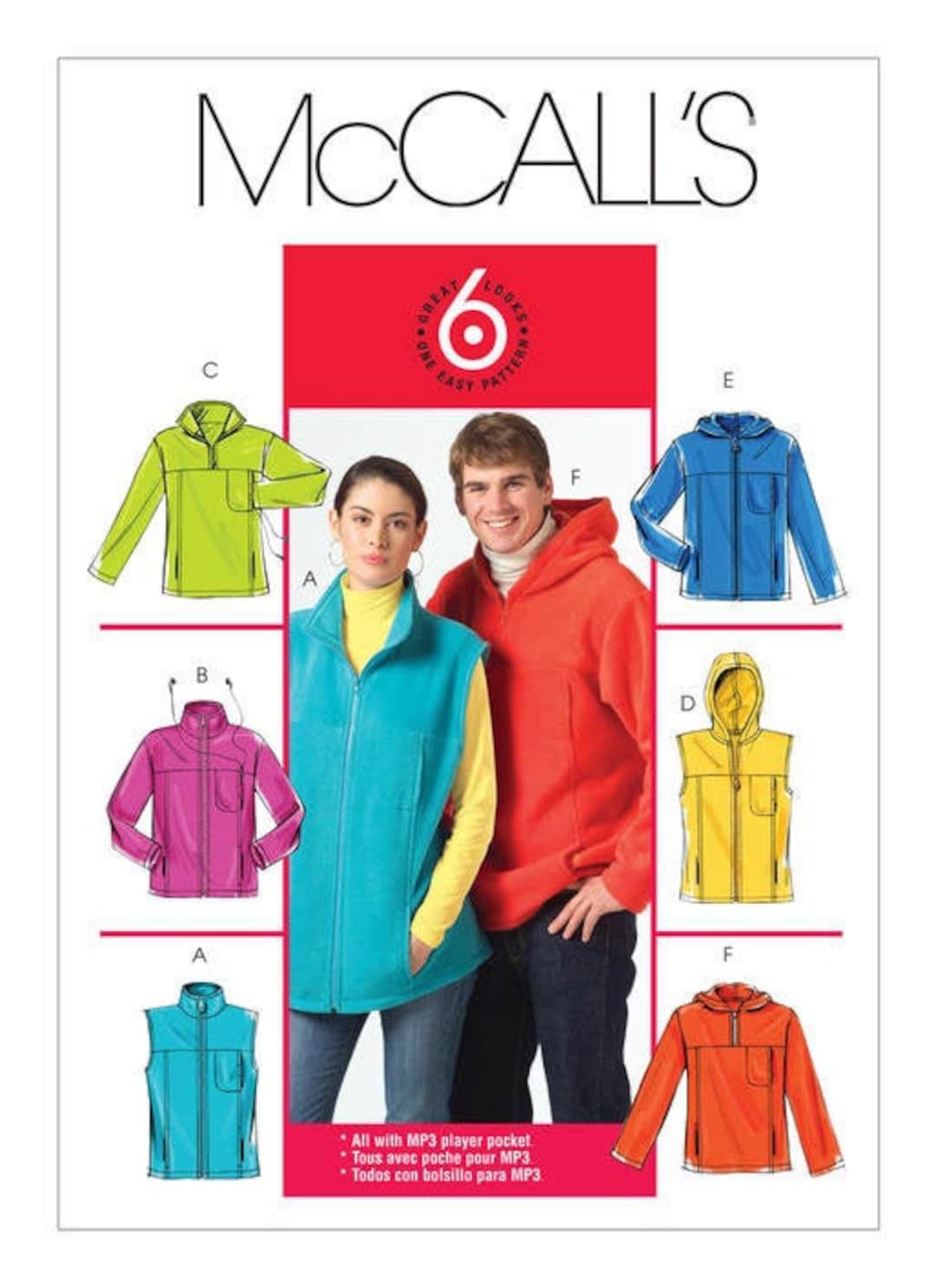 Sewing Pattern for Womens Mens Stand-up Collar or Hooded Vest & Jackets ...