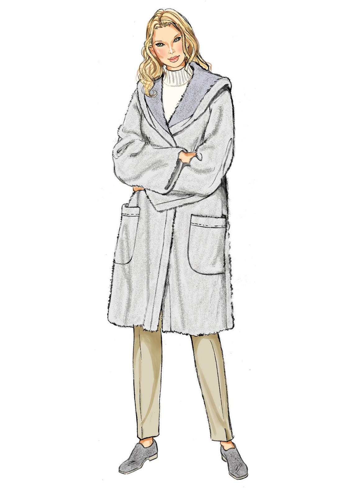 Sewing Pattern for Womens Hooded Coats and Jacket, New Look N6811, New ...