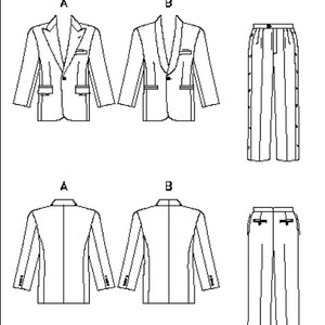 Sewing Pattern for MEN'S Suit, Vogue Pattern V2383, Men's Jackets and ...