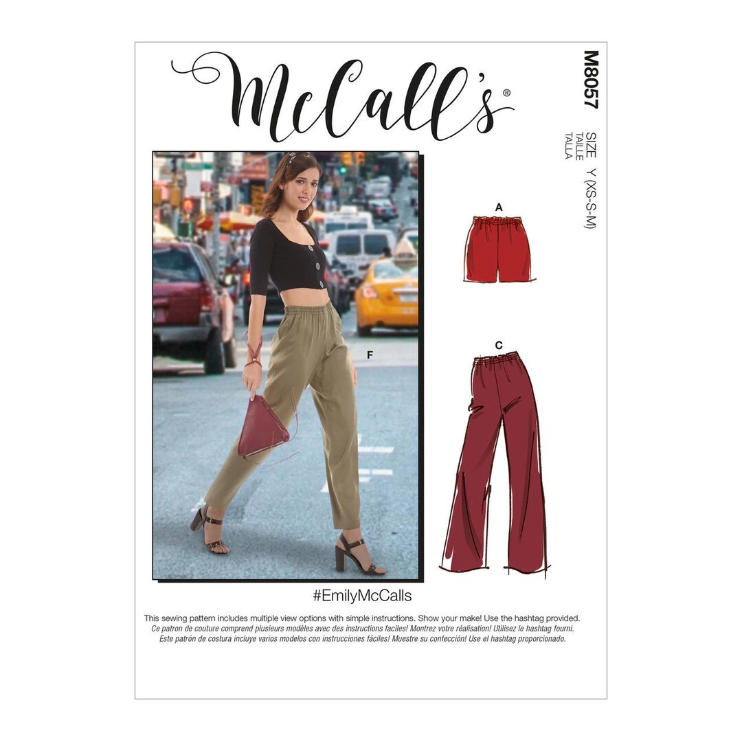 Sewing Pattern for Womens Shorts & Pants, Mccalls Pattern M8057, Misses ...