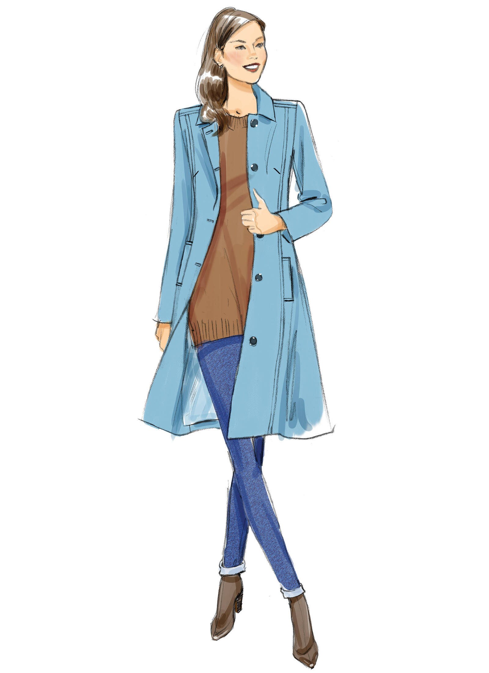 Sewing Pattern for Princess Seamed Misses Coats Collar - Etsy