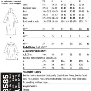 Sewing Pattern for Womens Coat With Hood, New Look N6585, New Pattern ...