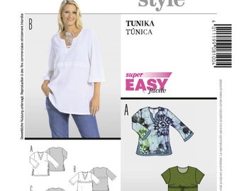 Sewing Pattern for Womens Plus Size Tunic Tops, Burda Style Pattern ...