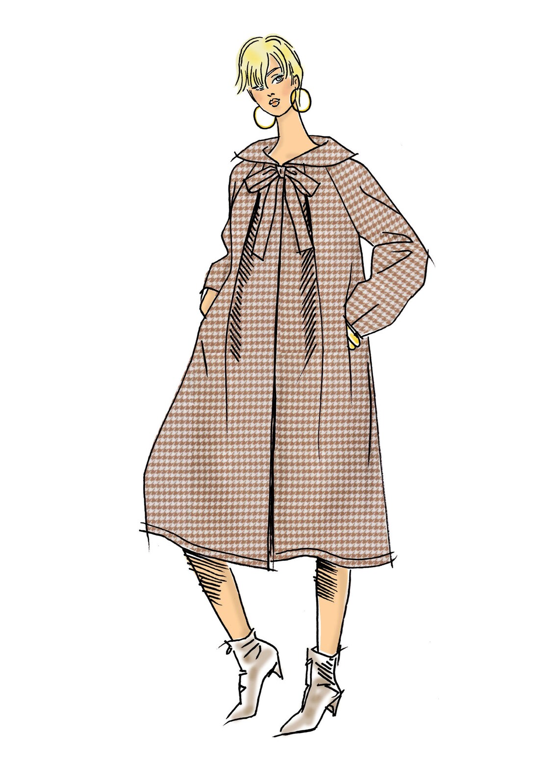 Sewing Pattern for Womens Coat, Vogue Pattern V9340, Womens Very Loose ...