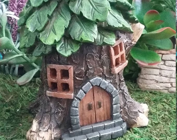 Fairy Garden Tree Stump House Resin Fairy Garden House For | Etsy