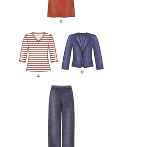 Sewing Pattern for Womens Jacket, Pants, Skirt and Knit Top, New Look ...