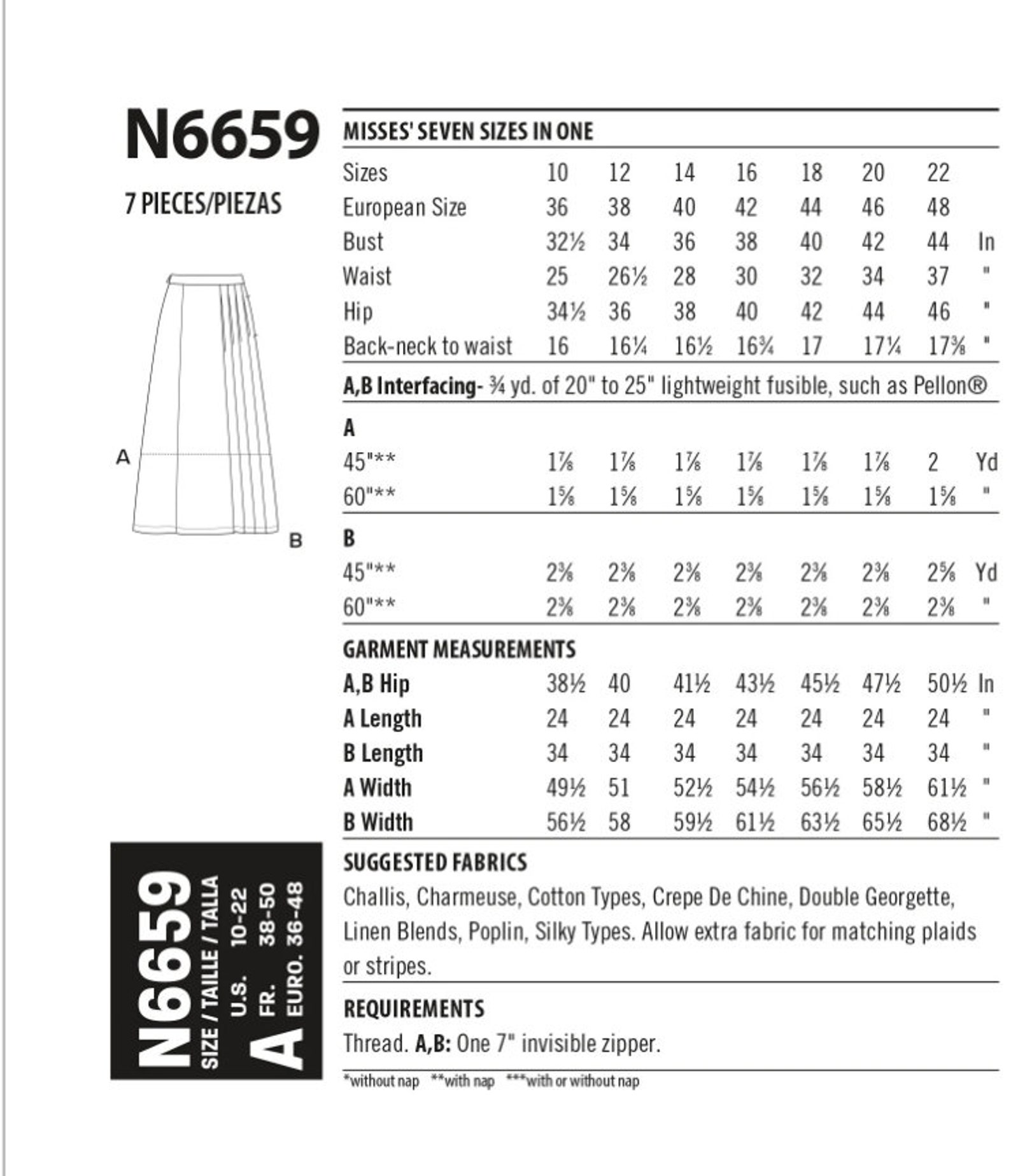 Sewing Pattern for Womens Skirts, New Look Pattern 6659, New Pattern ...