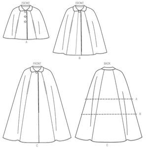 Sewing Pattern for Misses' ROUND COLLAR CAPES in Three Lengths, Vogue ...