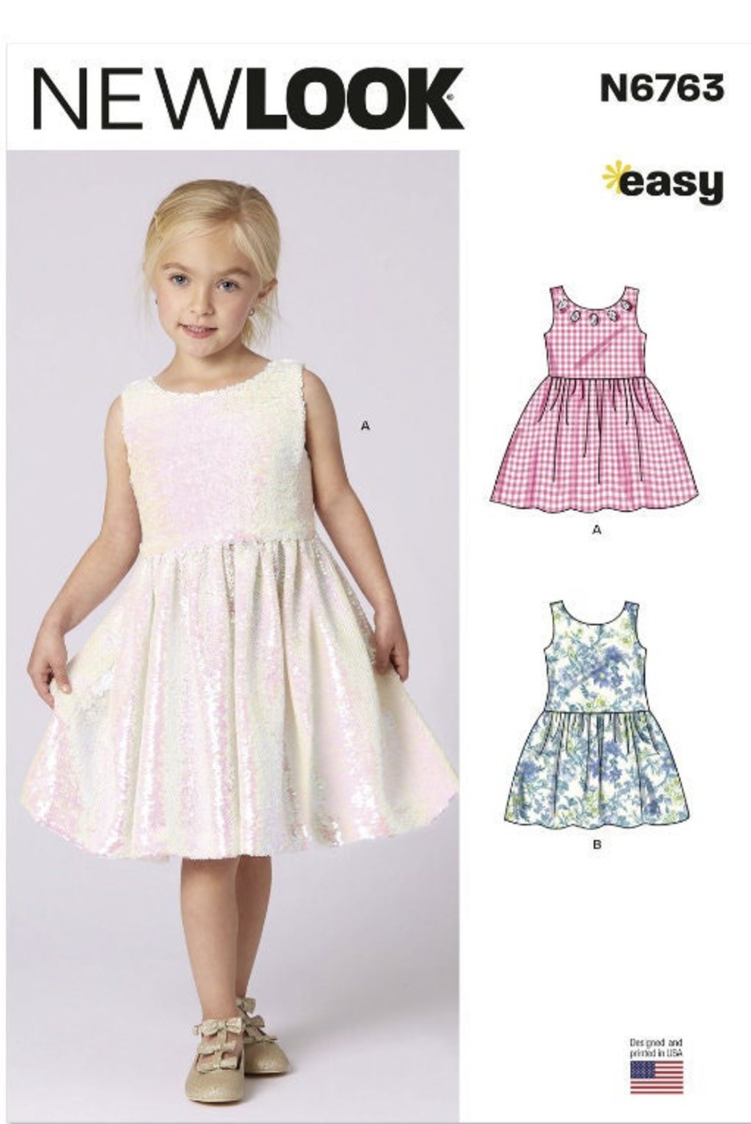 Sewing Pattern for Girls Dress, New Look Pattern N6763, New Pattern ...