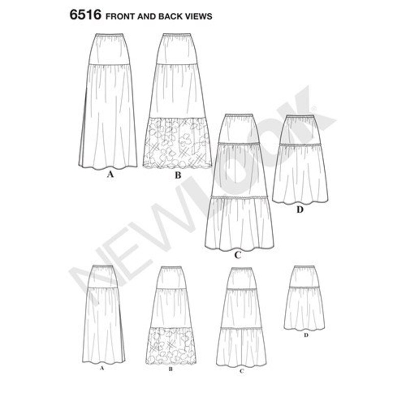Sewing Pattern for Womens Skirts New Look Pattern 6516 New - Etsy