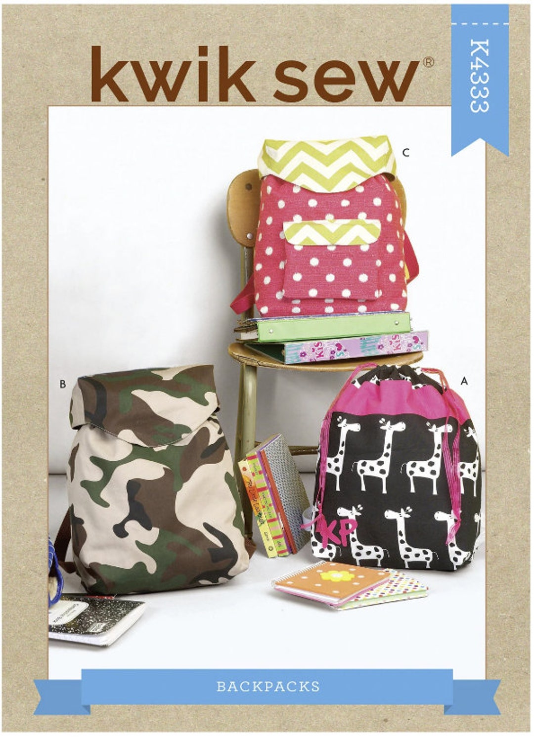 Sewing Pattern for Backpacks, Kwik Sew Pattern K4333, Backpack Pattern ...