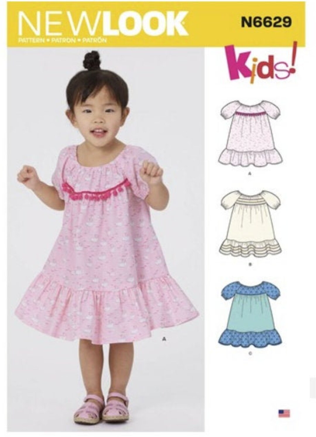 Sewing Pattern for Toddler Girls Dresses, New Look Pattern N6629, New ...