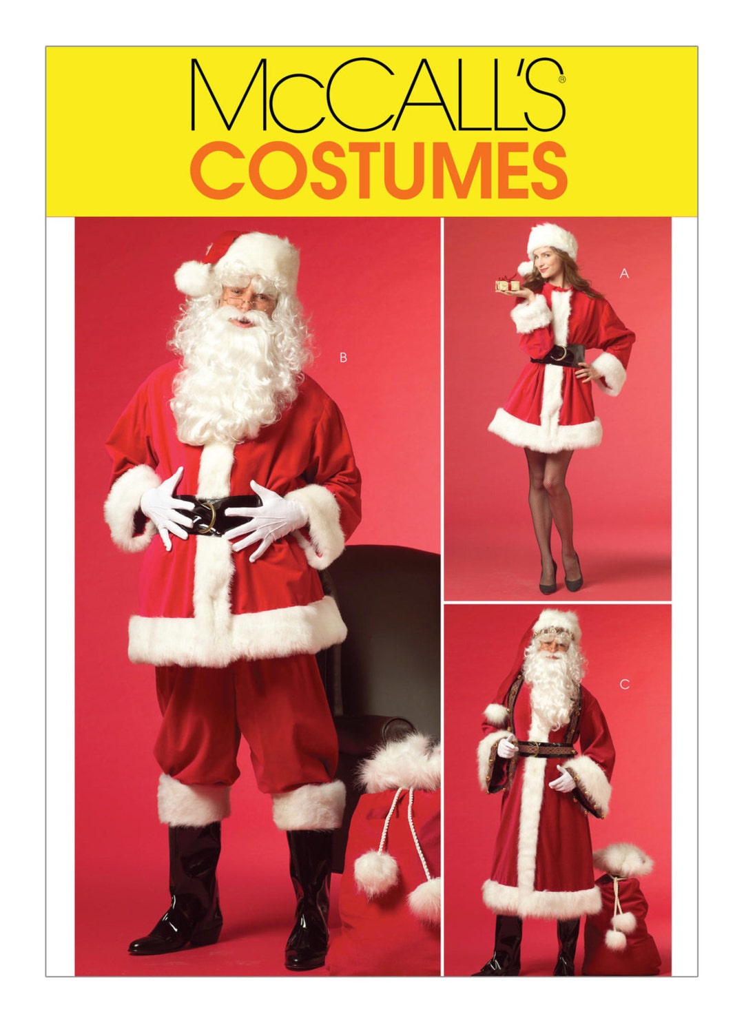 Sewing Pattern for SANTA Suit-womens & Mens Mr. Mrs. Claus Costumes and ...
