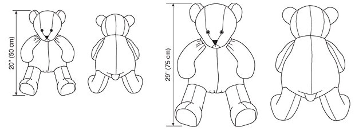 Sewing Pattern for Oversized Teddy Bears in Two Sizes, Simplicity S9307 ...
