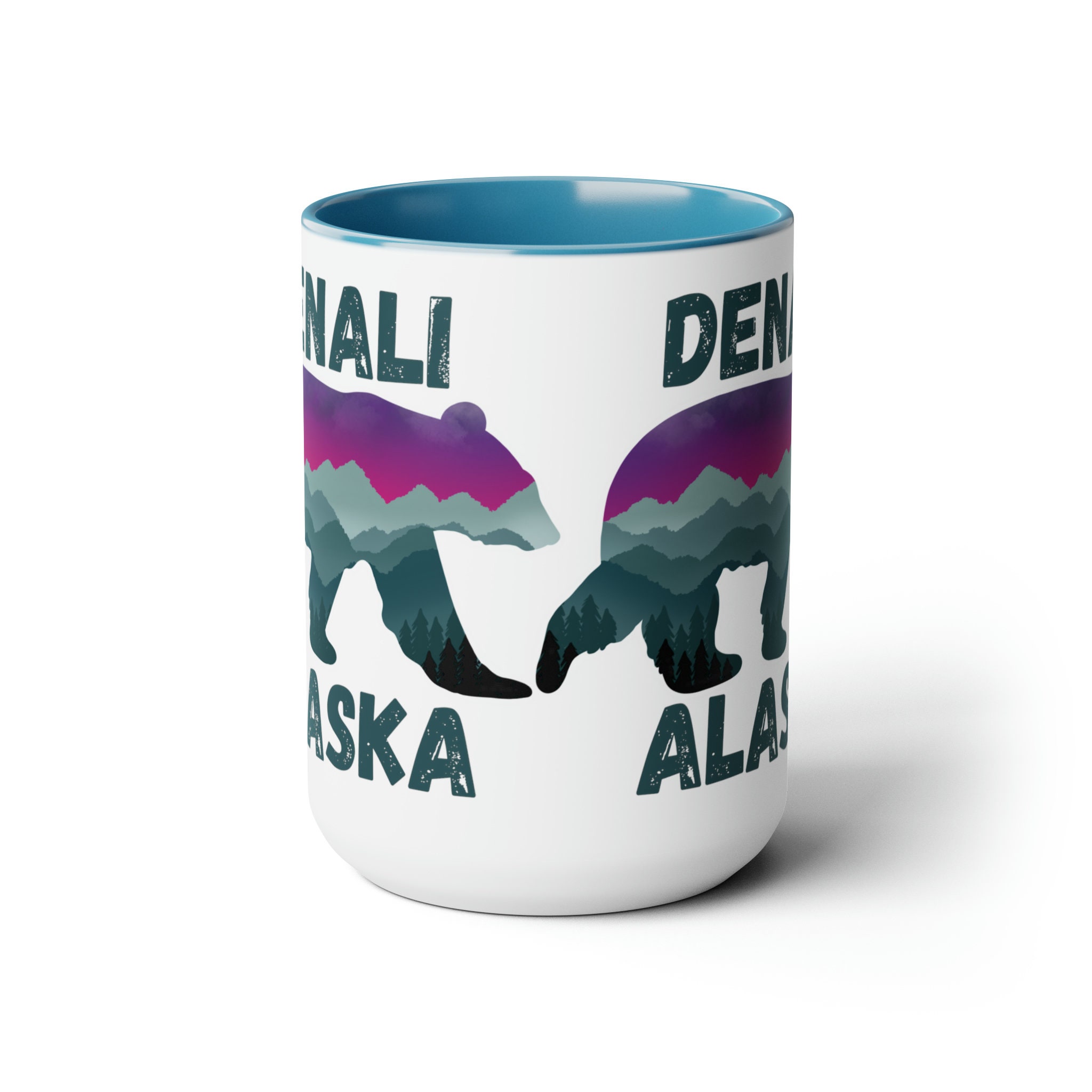 Denali Alaska Two-tone Coffee Mugs 15oz Distressed Writing - Etsy