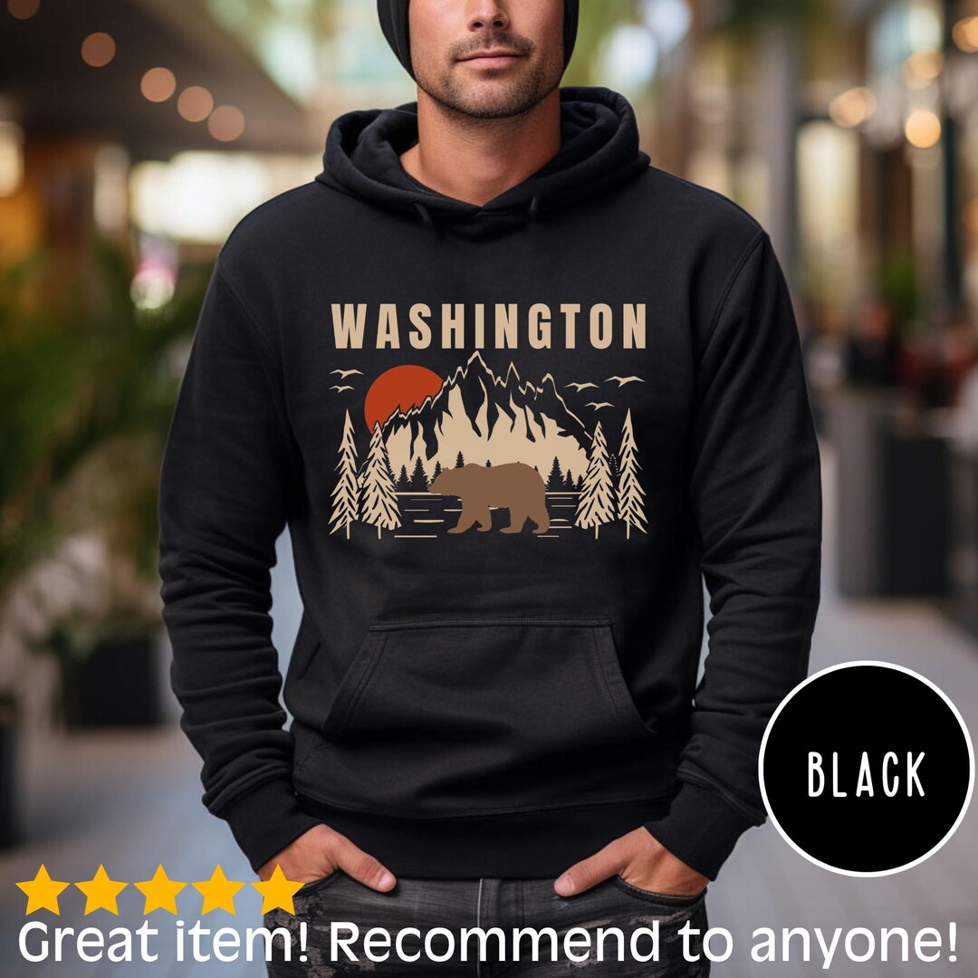 Washington Hoodie Sweatshirt, Pacific Northwest Aesthetic Camping ...