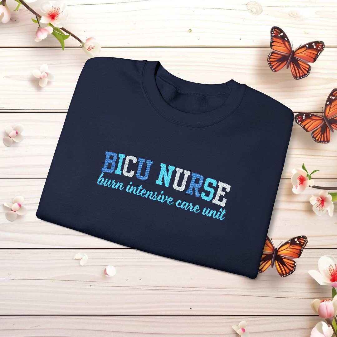 EMBROIDERED BICU Nurse Burn Intensive Care Unit Sweatshirt Rn Crewneck ...