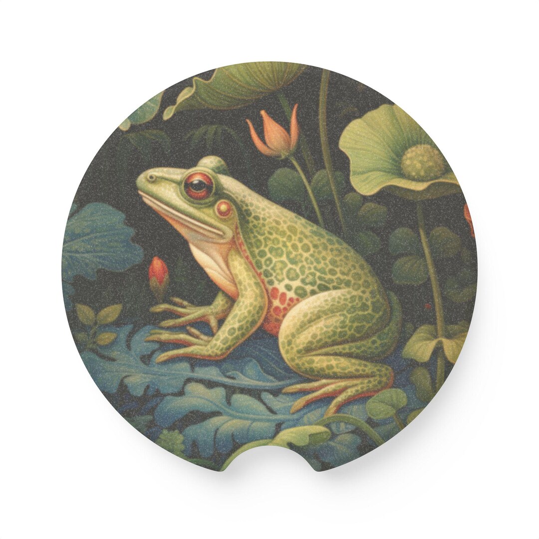 Frog Lilly Pad Coaster Colorful Dark Cottagecore Gifts for Her Interior ...