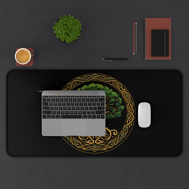 Mousepad Celtic Tree of Life Cottage Core Desk Mat Art Nouveau Gold ...