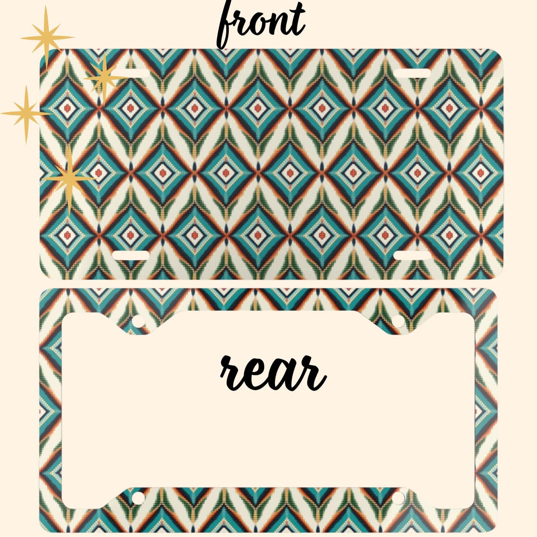 Native American Pattern Metal License Plate Frame Car Retro Decor New ...