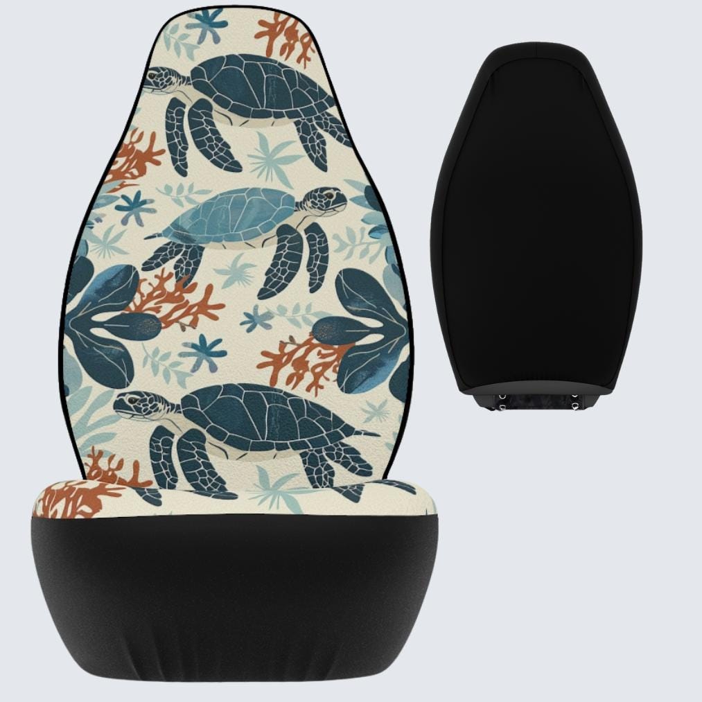 Sea Turtle Print Tropical Car Seat Covers, Boho Chic Hawaiian Covers ...